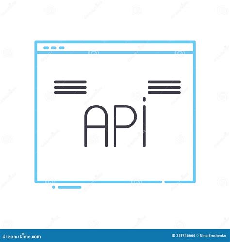 Api Website Interface Line Icon Outline Symbol Vector Illustration Concept Sign Stock Vector