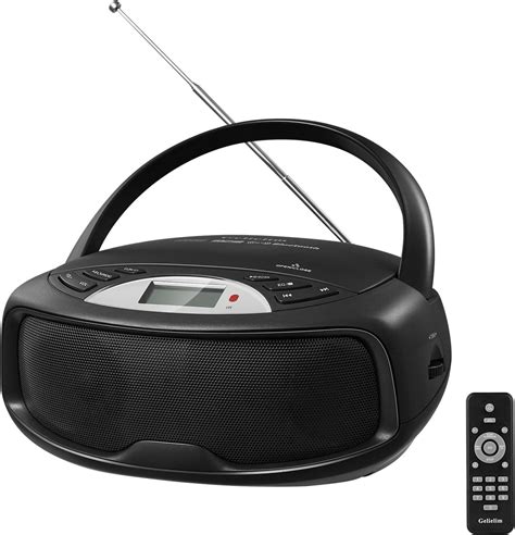 Gelielim Portable CD Player Bluetooth Boombox FM Radio With Remote Karaoke Playback CD MP3
