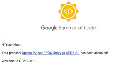 Google Summer Of Code GSoC 2018 With SPDX Yash Nisar
