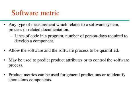 ppt information systems engineering lecture 5 software metrics
