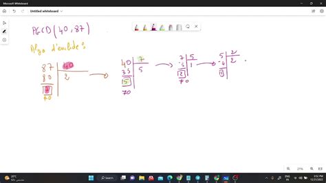 Discipline Mathémaique Calcul De Pgcd En Utilisant Lalgorithme D