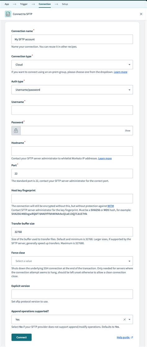 Workato Connectors Sftp Workato Docs