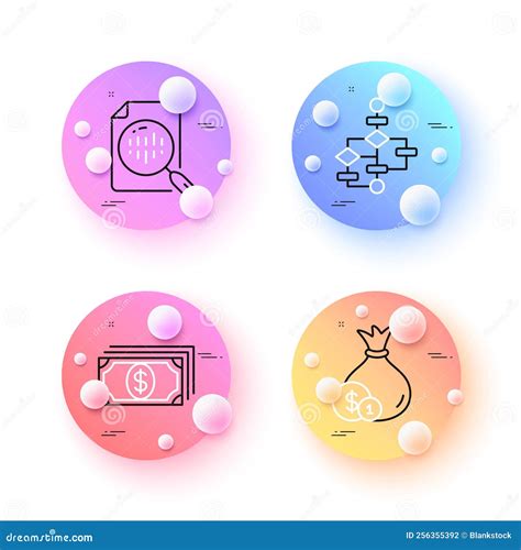 block diagram analytics chart and payment minimal line icons for web application printing
