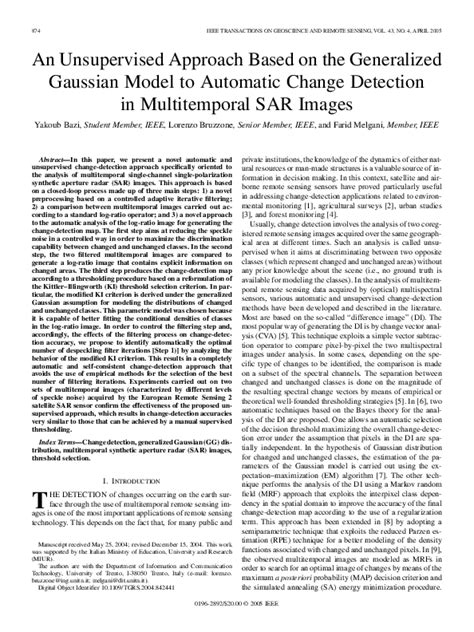 Pdf An Unsupervised Approach Based On The Generalized Gaussian Model
