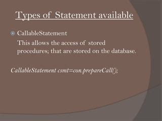 JDBC Java DataBase Connectivity PPSX
