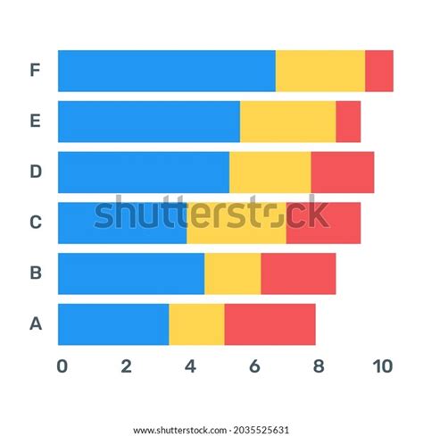 Horizontal Bar Graph Flat Icon Design Stock Vector Royalty Free