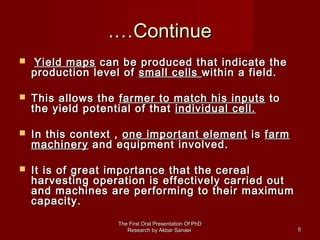Yield Mapping Combinable Crops Potential Problems An Initial Phd Seminar Seminar PPT