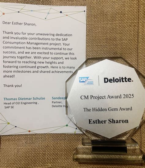 I Am Truly Humbled And Excited To Receive The “the Hidden Gem” Award Esther Jeeva Sharon D