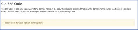 How To Get The Transfer Code Or Epp Code Knowledgebase