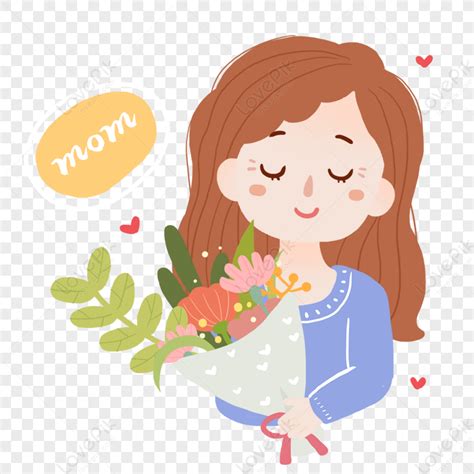 꽃다발 어머니의 날 캐릭터 일러스트벽지미술축하