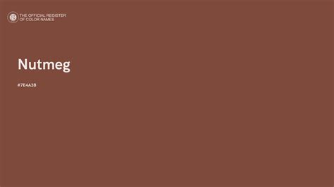 Nutmeg Color 7e4a3b The Official Register Of Color Names