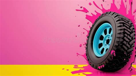 Vibrant Black Tread Design With Colorful Splashes Showcases A Modern Vibrant Black Tread Design With Colorful Splashes Showcases A Modern