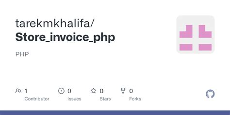 Github Tarekmkhalifastoreinvoicephp Php