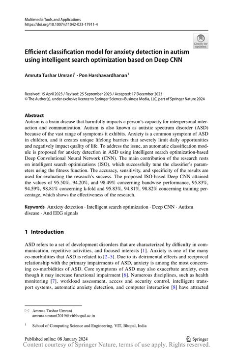 Efficient Classification Model For Anxiety Detection In Autism Using Intelligent Search