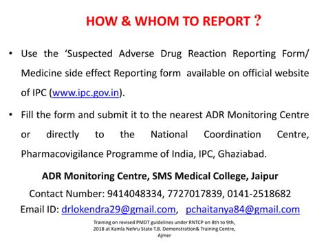Role Of Cohort Event Monitoring Under Rntcp Ppt