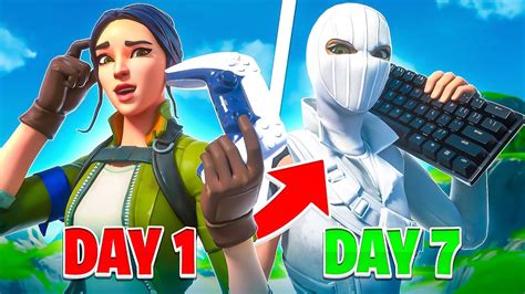 1 Week Fortnite Keyboard And Mouse Progression Controller To Kbm Youtube