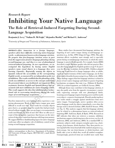 Pdf Inhibiting Your Native Language The Role Of Retrieval Induced