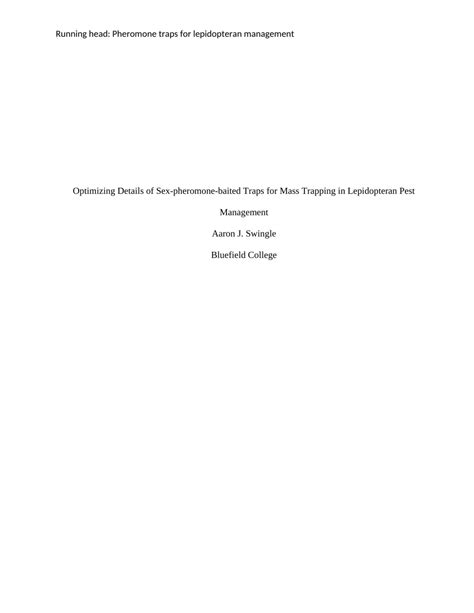 Pdf Optimizing Details Of Sex Pheromone Baited Traps For Mass