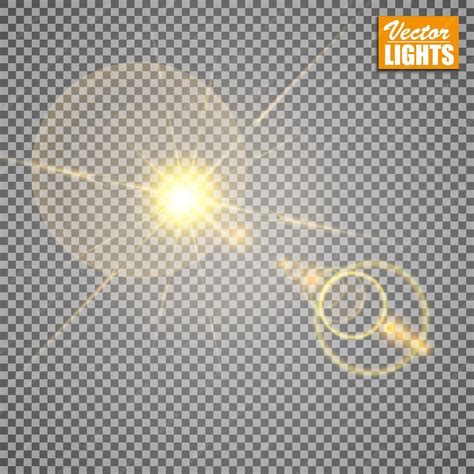 벡터 투명 햇빛 특수 렌즈 플레어 조명 효과 프리미엄 벡터