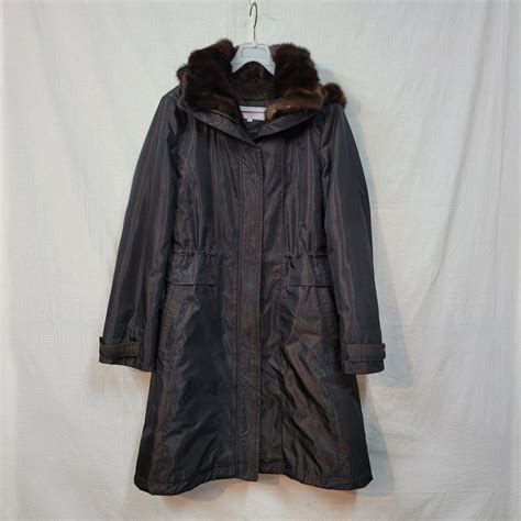 프라다 원단 밍크카라 안감 풍성한 퍼 겨울 코트 헬로마켓