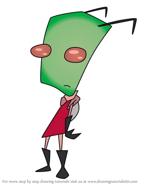 How To Draw Invader Alexovich From Invader Zim Invader Zim Step By