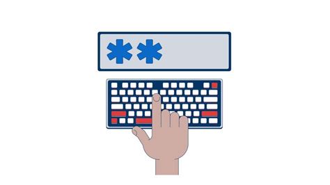 Password Entry On Keyboard 2d Animation User Authentication Hand