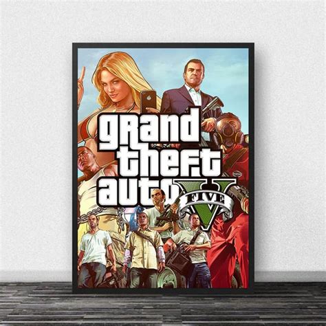 Grand Theft Auto V Poster Gta V Poster Gta V Print Game Etsy De