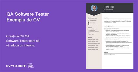 Qa Software Tester Exemplu De Cv Ghid Gratuit
