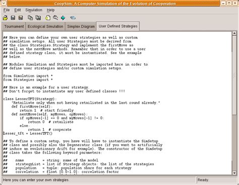 Coopsim A Computer Simulation Of The Evolution Of Cooperation 53