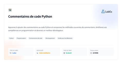 Commentaires De Code Python Guide Pour Les Débutants Labex