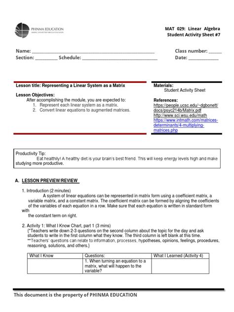 Day 7 Sas Pdf System Of Linear Equations Matrix Mathematics