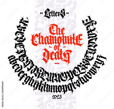 Gothic Font From Latin Letters Vector English Alphabet Medieval