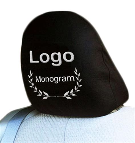 Personalized Embroidered Car Headrest Cover Custom Logo Monogram Etsy