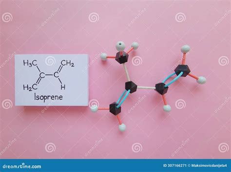 Isoprene Molecule Molecular Structure Model And Structural Chemical Formula Of Isoprene Stock