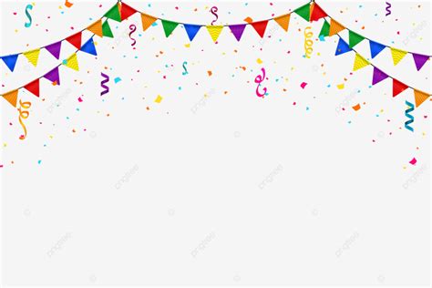 Birthday Decoration Flag With Confetti Vector Birthday Decoration