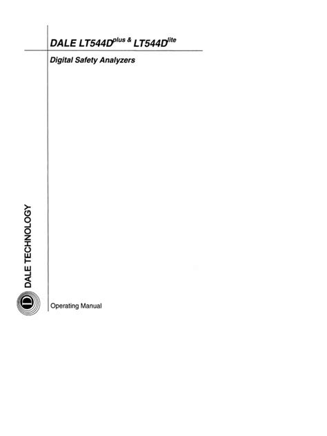 Safety Analyzer Lt544 Manual Pdf