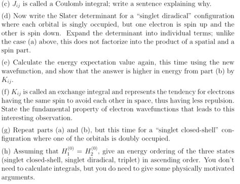 1 Slater Determinants Consider A General Quantum