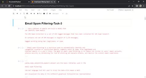 Nibedita Sahoo On Linkedin Task Python Jupyternotebook Emailspamfiltering Machinelearning…