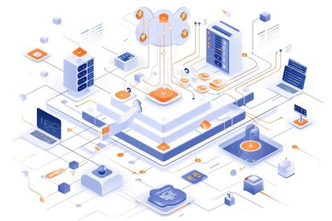 Digital Interface Concept With Data Flow And Devices Premium Ai