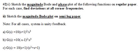 I Sketch The Magnitude Bode And Phase Plot Of Chegg