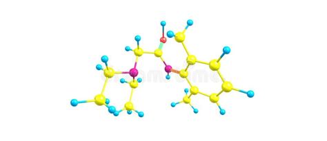 Estructura Molecular De La Lidocaína Aislada En Blanco Stock De Ilustración Ilustración De