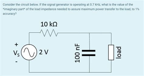 solved consider the circuit below if the signal generator