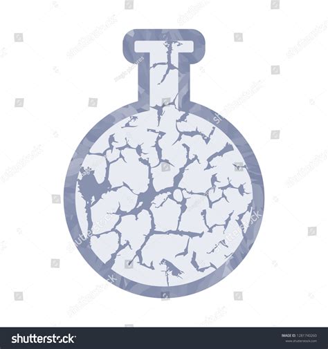 Vector Illustration Broken Flask Cracks Failed Stock Vector Royalty