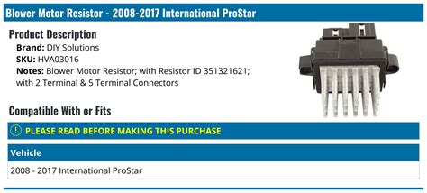 2008 2017 International Prostar Blower Motor Resistor Diy Solutions