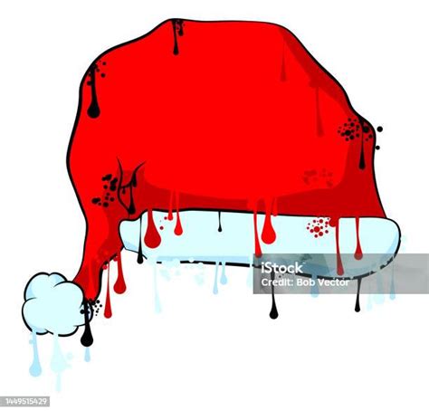 산타클로스 모자 그래피티 태그 추상 현대 휴일 거리 예술 장식 크리스마스 축하 기호는 도시 그림 스타일로 수행됩니다 12월에 대한 스톡 벡터 아트 및 기타 이미지 Istock