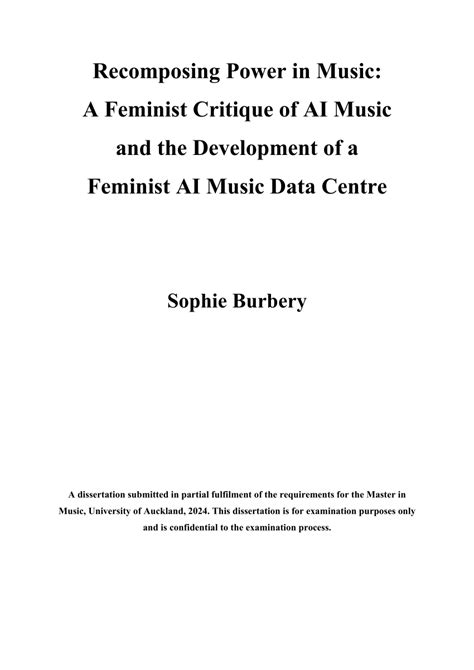 Pdf Recomposing Power In Music A Feminist Critique Of Ai Music And