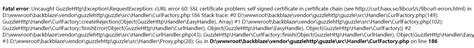 PHP curl出现SSL certificate problem self signed certificate in certificate chain KinwingHU 博客园