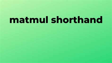 Solved Matmul Shorthand Numpy In Pandas Sourcetrail