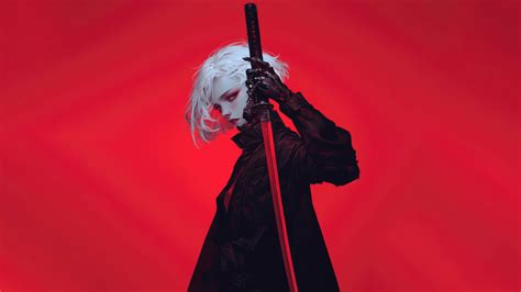 5942a Anime Girl Katana Sword 8k Wallpaper Iphone Phone