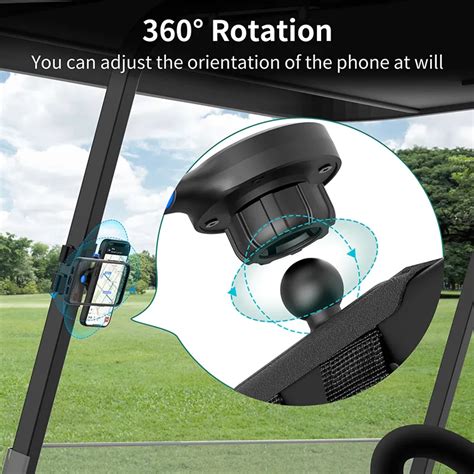 Universal Golf Cart Railing Phone Holder With Ring Finger Strap Mount In Accessories For